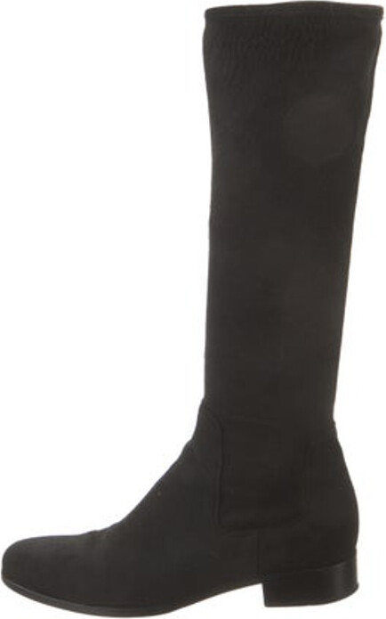 Prada Suede Riding Boots - ShopStyle