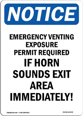 SignMission Emergency Venting Exposure Permit Sign - ShopStyle Home Office