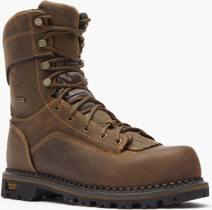 Georgia Boot Men's Amp Lt Low Heel Logger Composite Toe Waterproof Work ...