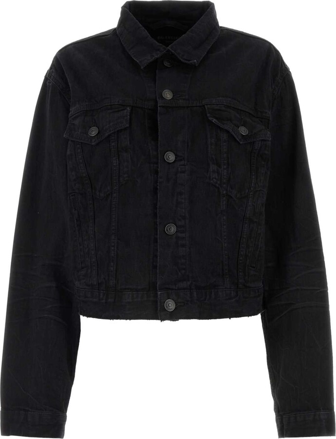 Balenciaga Black Denim Jacket - ShopStyle