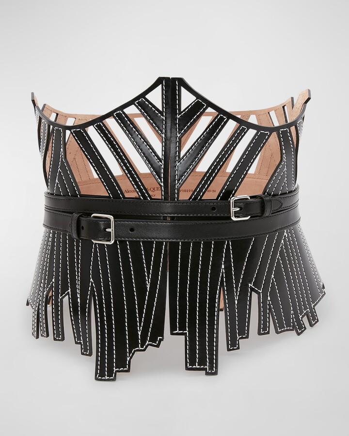 Alexander McQueen Laser-Cut Cage Corest Belt - ShopStyle