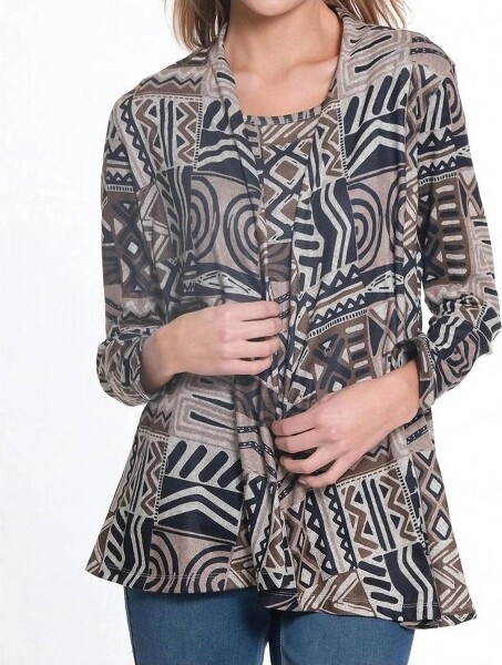 Multiples Women' Longleeve Open Front Jacket & Tank 2-pc Set - Multiple ...