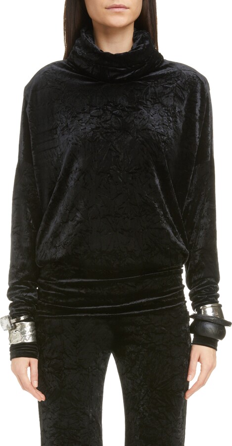 Saint Laurent Crushed Velvet Top - ShopStyle