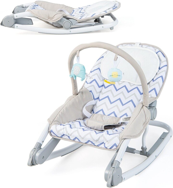 M7984700143430 2-In-1 Baby Rocker Portable Rocker & Infant Bouncer w/ 3 ...
