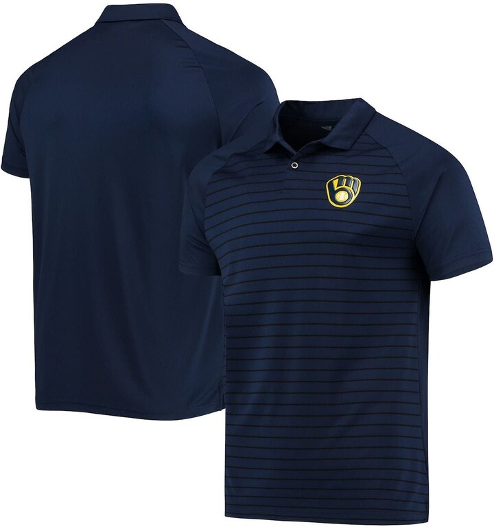 Men's Levelwear Navy Milwaukee Brewers Insignia Pulse Raglan Polo ...