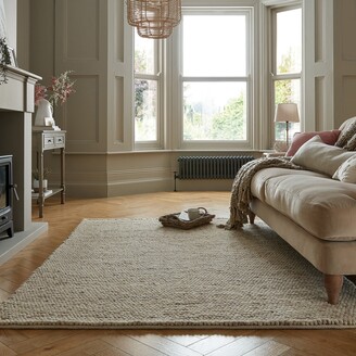 Dunelm Pebble Wool Rug Beige - ShopStyle