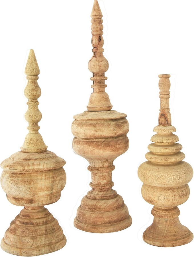 Storied Home Carved Mango Wood Finials - ShopStyle Entryway Tables
