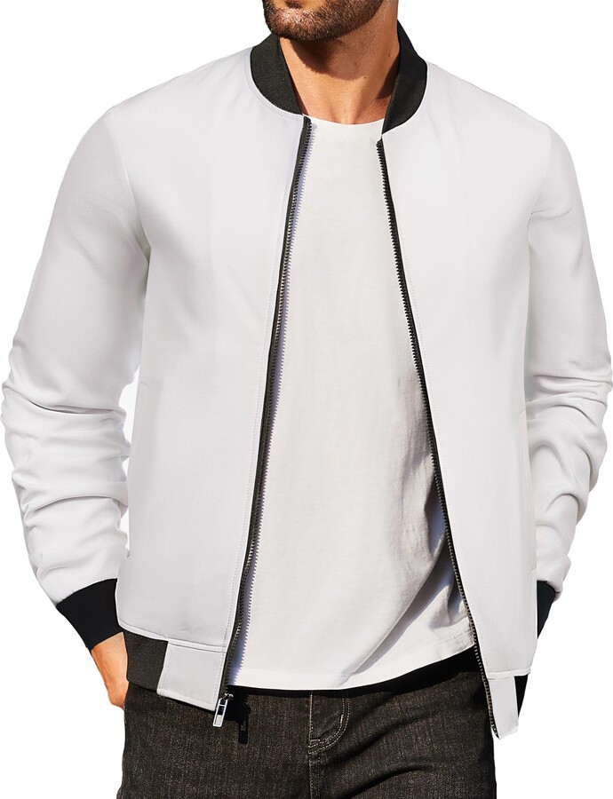 COOFANDY Men's Casual Varsity Jacket Vintage Lightweight Bomber Jackets ...