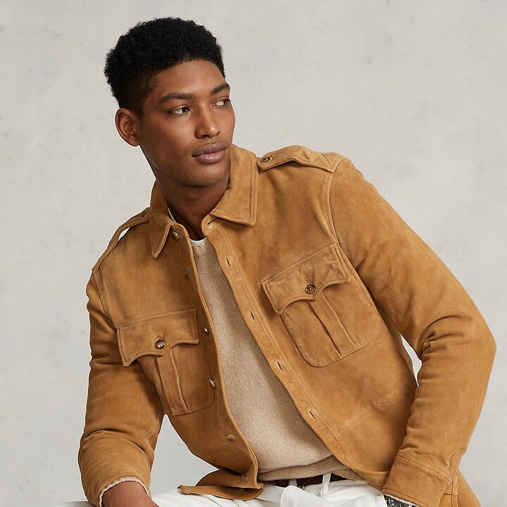Ralph Lauren Suede Overshirt - ShopStyle Outerwear