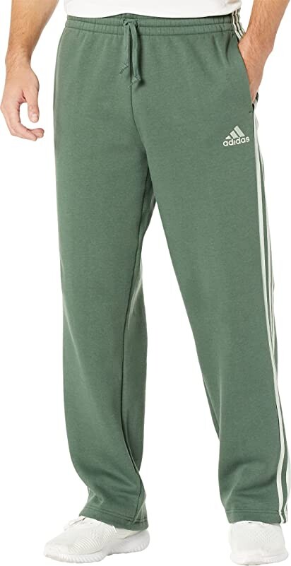 adidas Essentials 3-Stripes Fleece Open Hem Pants - ShopStyle