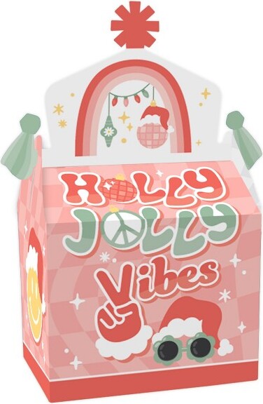 Big Dot of Happiness Groovy Christmas - Treat Box Party Favors - Pastel ...