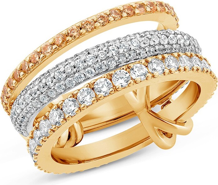 SALLY SKOUFIS - Cyclic Ring With Man Made White Diamonds In Gold ...