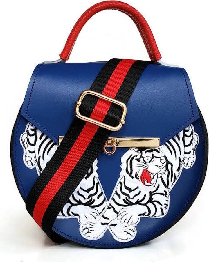 Angela Valentine Handbags Royal Blue Tiger Crossbody Bag - ShopStyle