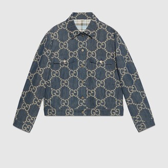 Gucci GG pattern denim jacket - ShopStyle