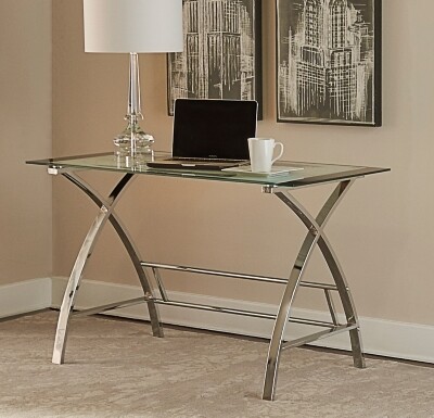 Powell World Map Desk with Chrome Legs - ShopStyle