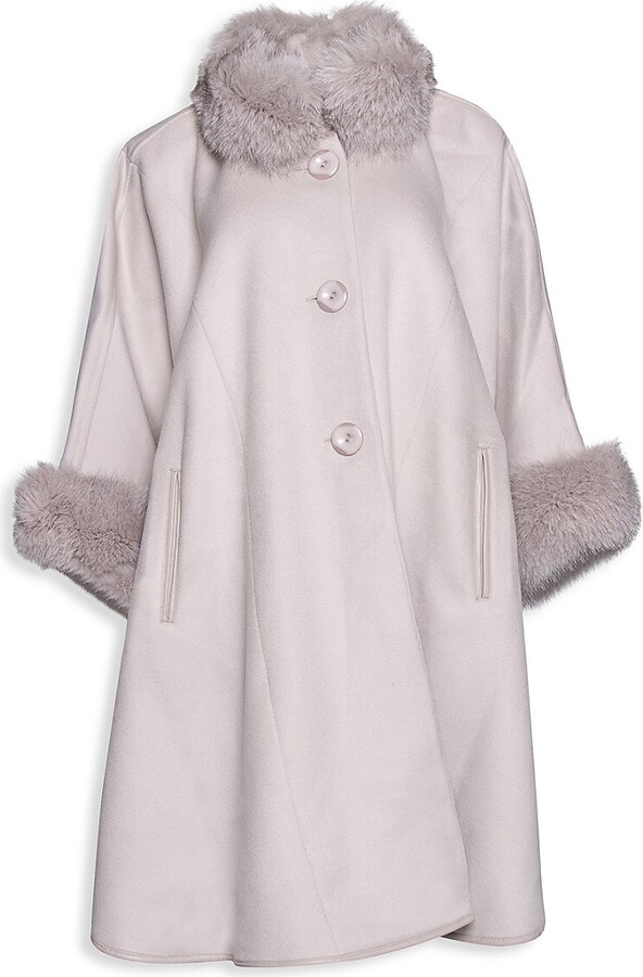 Wolfie Fur Cashmere & Merino Wool Fox Fur Overcoat - ShopStyle