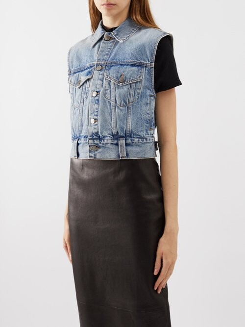 KHAITE Lizzo Denim Gilet - ShopStyle