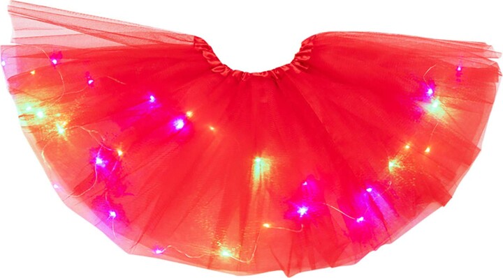 DeHolifer Women 3 Layer Mesh Tulle Tutu Skirt Carnevale Princess Skirts ...