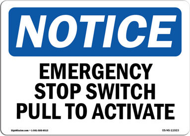SignMission Emergency Stop Switch Pull to Activate Sign - ShopStyle ...