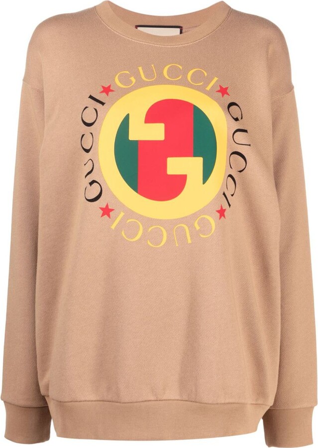 Gucci Logo cotton sweatshirt - ShopStyle