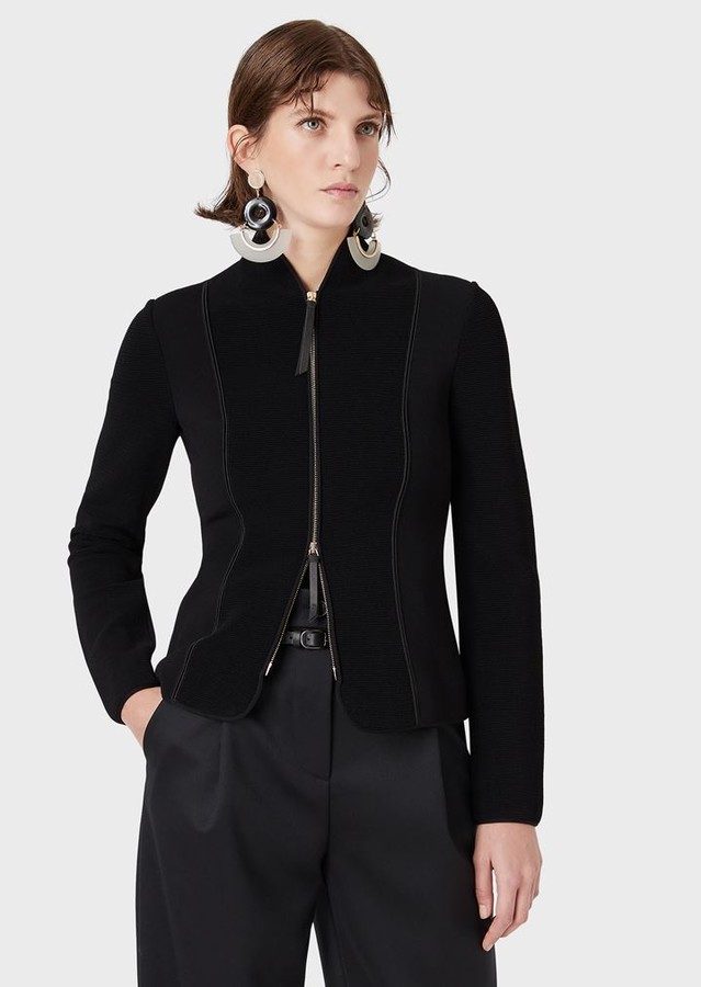 Giorgio Armani Ottoman Jacket With Zip - ShopStyle