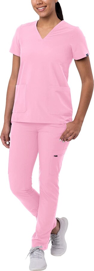Adar Uniforms Adar Addition Go-Basic Scrub Set for Women - Slim V-Neck ...