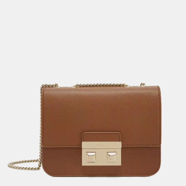 Furla Cognac Leather Mini Bella Crossbody Bag - ShopStyle