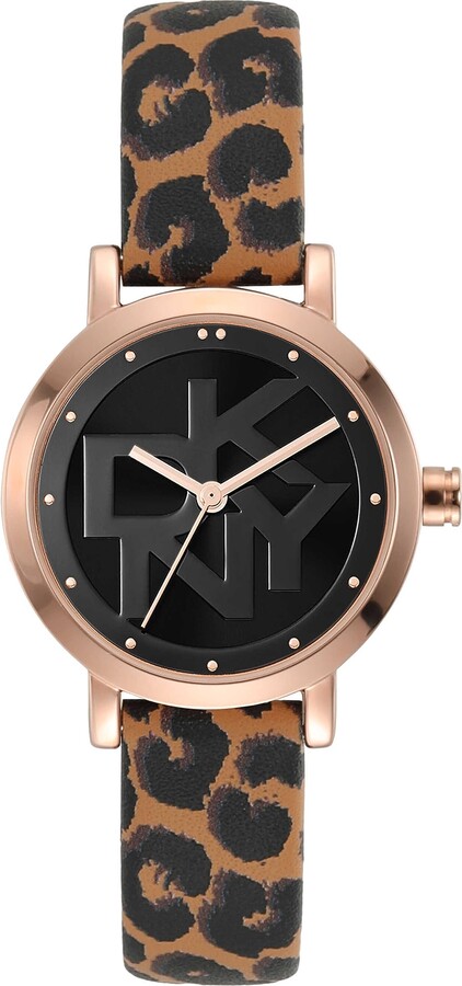 DKNY Women's Soho Quartz Metal and Leather Three-Hand Watch - ShopStyle