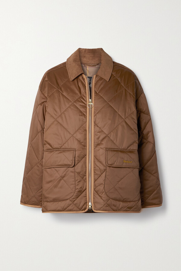 Barbour Ryhope Corduroy-trimmed Quilted Shell Jacket - Metallic ...