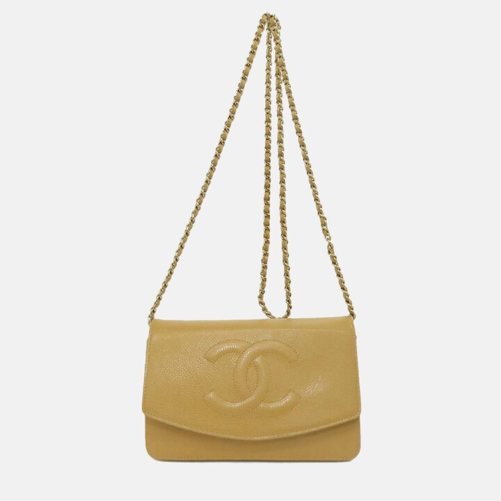 Chanel Caviar Skin Coco Mark Long Chain Wallet - ShopStyle