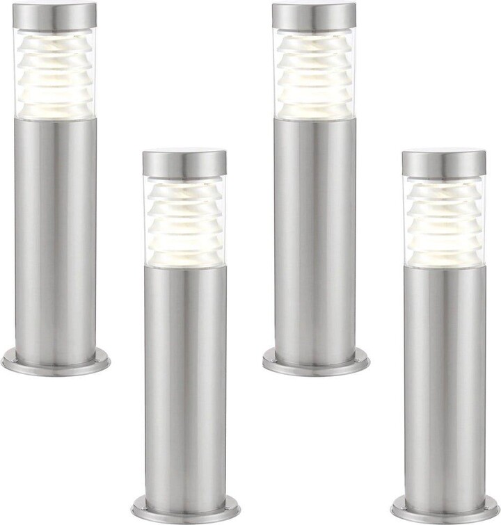 Loops 4 PACK Outdoor Post Bollard Light Marine Steel 0.5m 10W LED ...