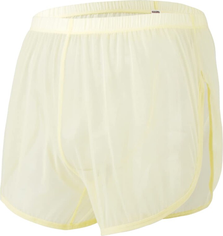 BIATWOWR Men'S Sexy Mesh Boxer Briefs Sheer See Through Shorts Loose ...