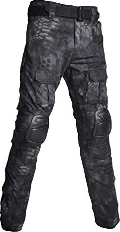 Ketamyy Mens Tactical Camo Pants with Knee Pads Outdoor Multi-Pocket ...