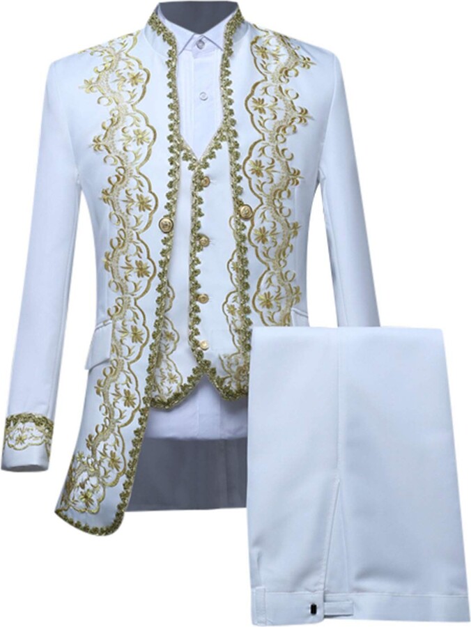 Dinnesis Warm Men's Fleece Jacket Court Men's European Coat Costumes ...