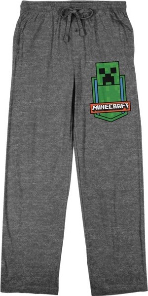 Minecraft Creeper Badge Men's Graphite Heather Sleep Pants-XXL - ShopStyle