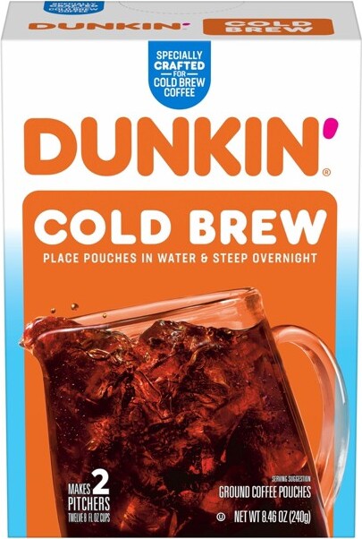 Dunkin' Donuts Dunkin' Cold Brew Medium Roast Ground Coffee Packs - 8 ...