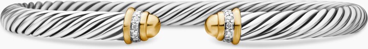David Yurman Cable Classics Bracelet in Sterling Silver with 18K Yellow ...