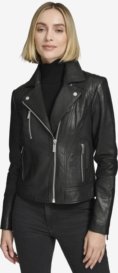 Andrew Marc Black Label Women's Carnegie Moto Leather Jacket - ShopStyle