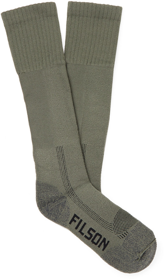 Filson Logo-Intarsia Stretch-Knit Socks - ShopStyle