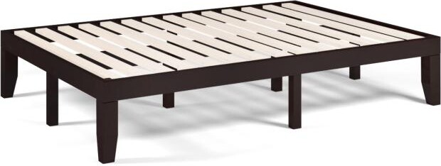 Slickblue 14 Inch Full Size Wood Platform Bed Frame with Wood Slat ...