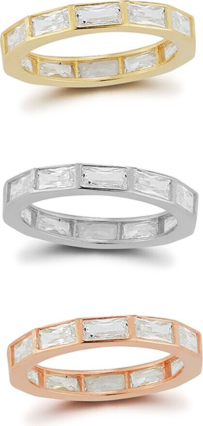 Chloe And Madison 14K Tri-Tone Cz Tri Color Set Ring Set - ShopStyle