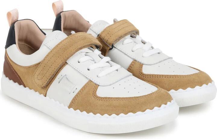 Chloé Children Lauren leather sneakers - ShopStyle Girls' Shoes