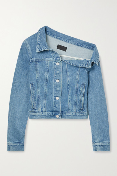 RtA Rebecca Off-the-shoulder Denim Jacket - Blue - ShopStyle