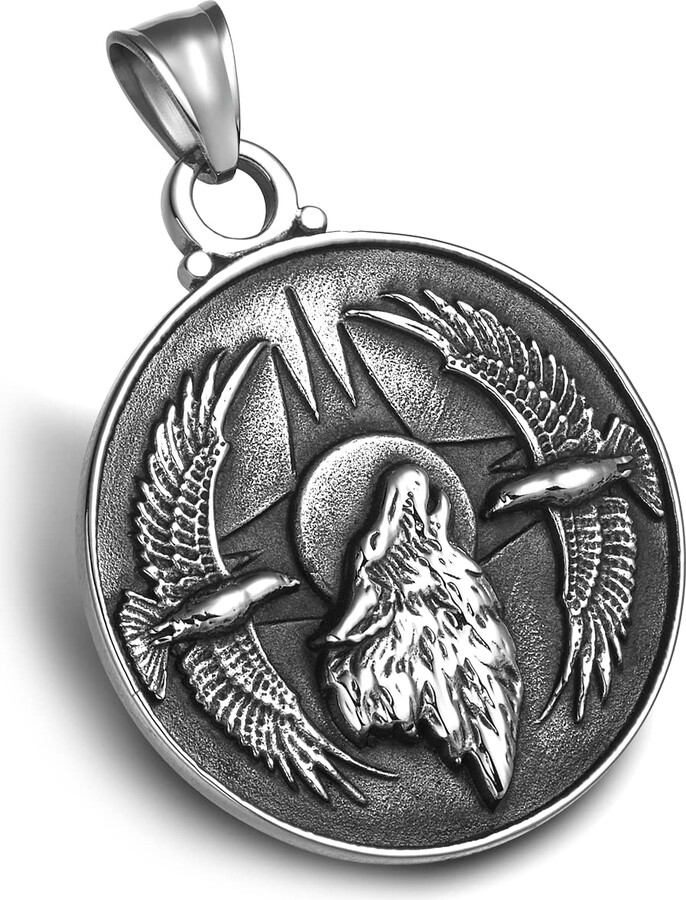 Magic Human American Eagles and Howling Wolf Pendant - Wild Spirit and ...