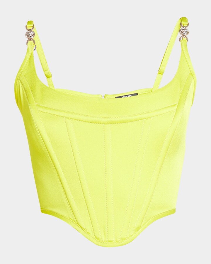 Versace Satin Corset Top with Medusa Hardware - ShopStyle