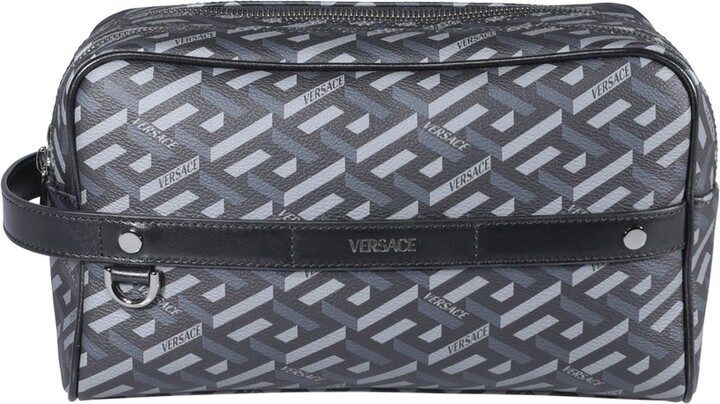 Versace La Greca Pattern Zipped Makeup Bag - ShopStyle