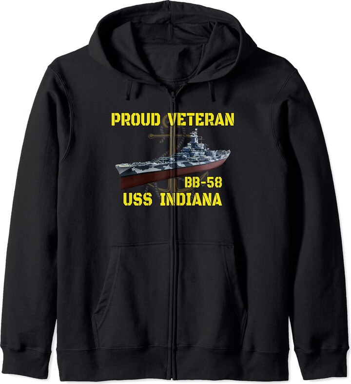 Proud Warship Veterans & WW2 Battleship Clothing USS Indiana BB-58 ...