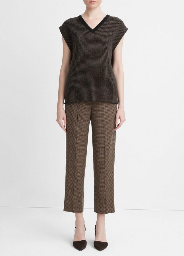 Vince Houndstooth Wool-Cashmere Stitch Vest - ShopStyle Cashmere Sweaters