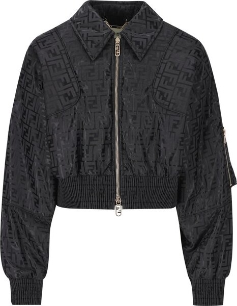 Fendi FF Jacquard Zipped Bomber Jacket - ShopStyle