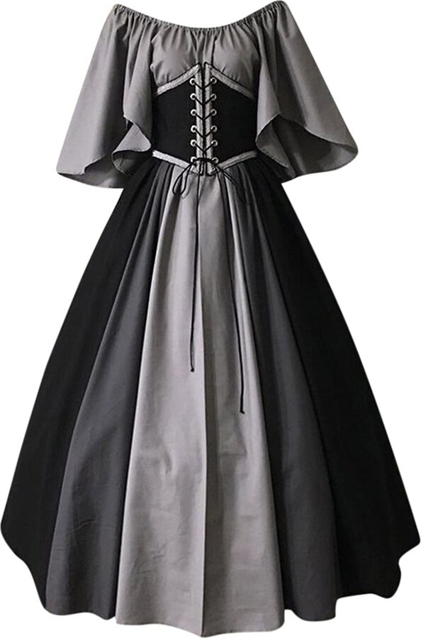Zldhxyf Women's Vintage Medieval Dress Victorian Dress Gothic Gothic ...